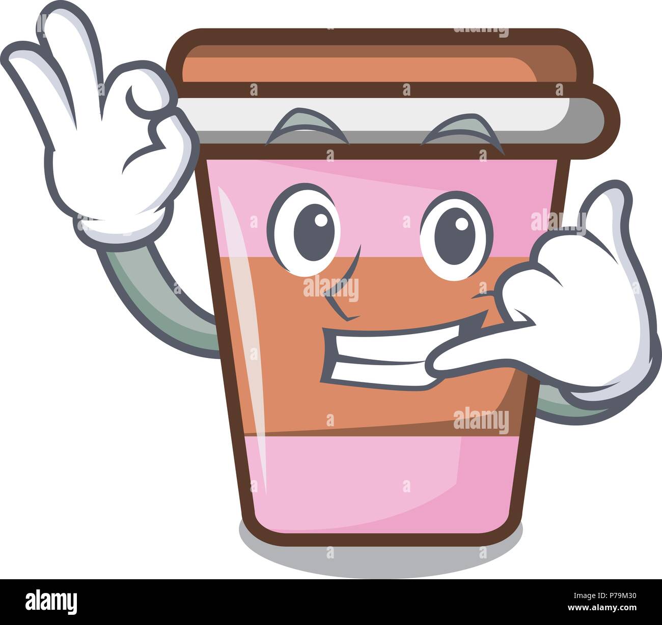 Call me coffee cup mascot cartoon Stock Vector Image & Art - Alamy