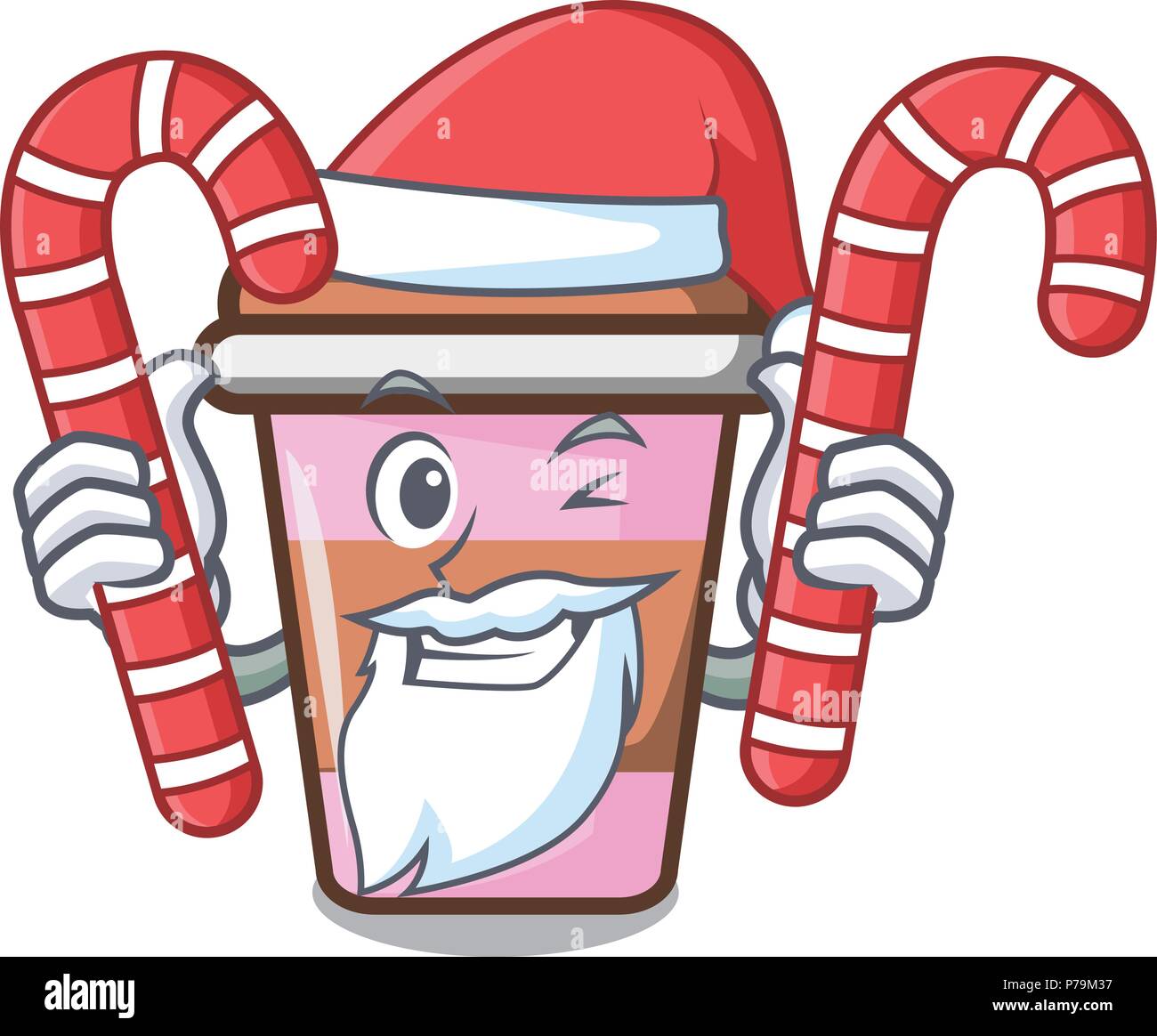 Santa with candy coffee cup mascot cartoon Stock Vector Image & Art - Alamy