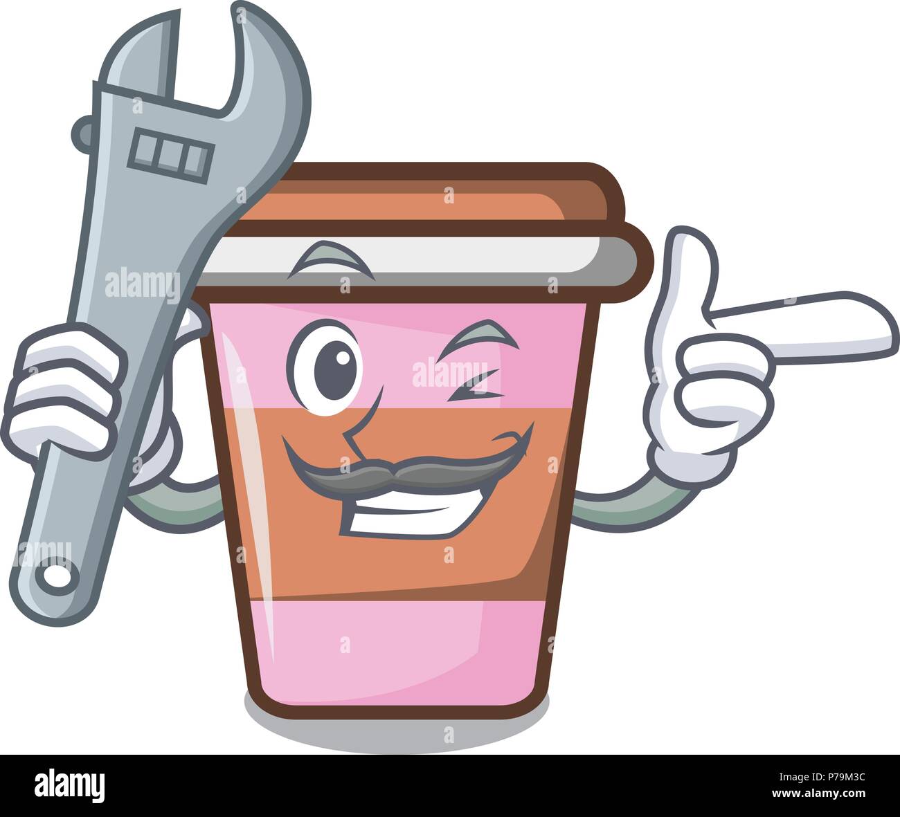 Mechanic coffee cup mascot cartoon Stock Vector Image & Art - Alamy