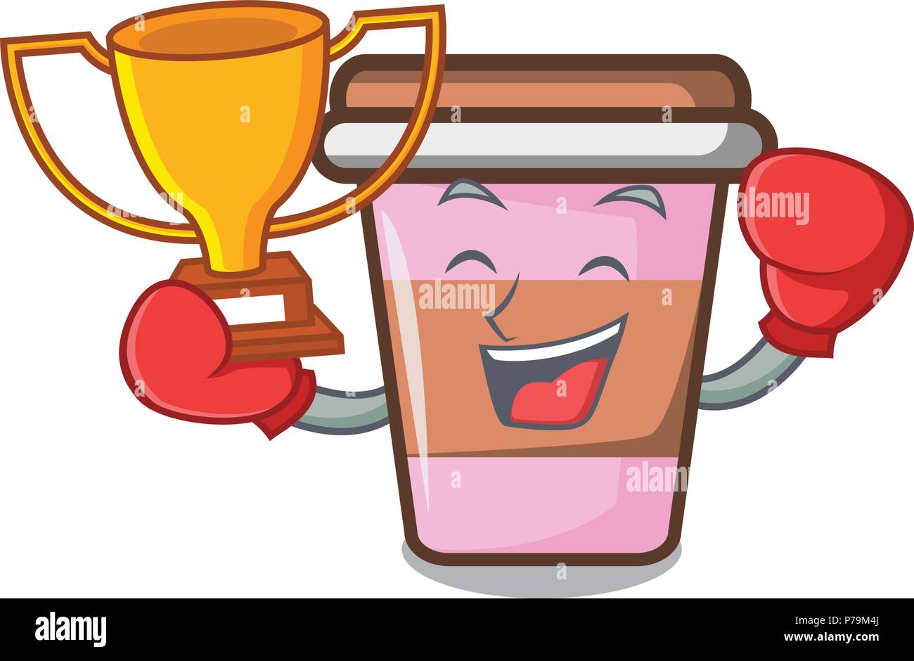 Boxing winner coffee cup mascot cartoon Stock Vector Image & Art - Alamy