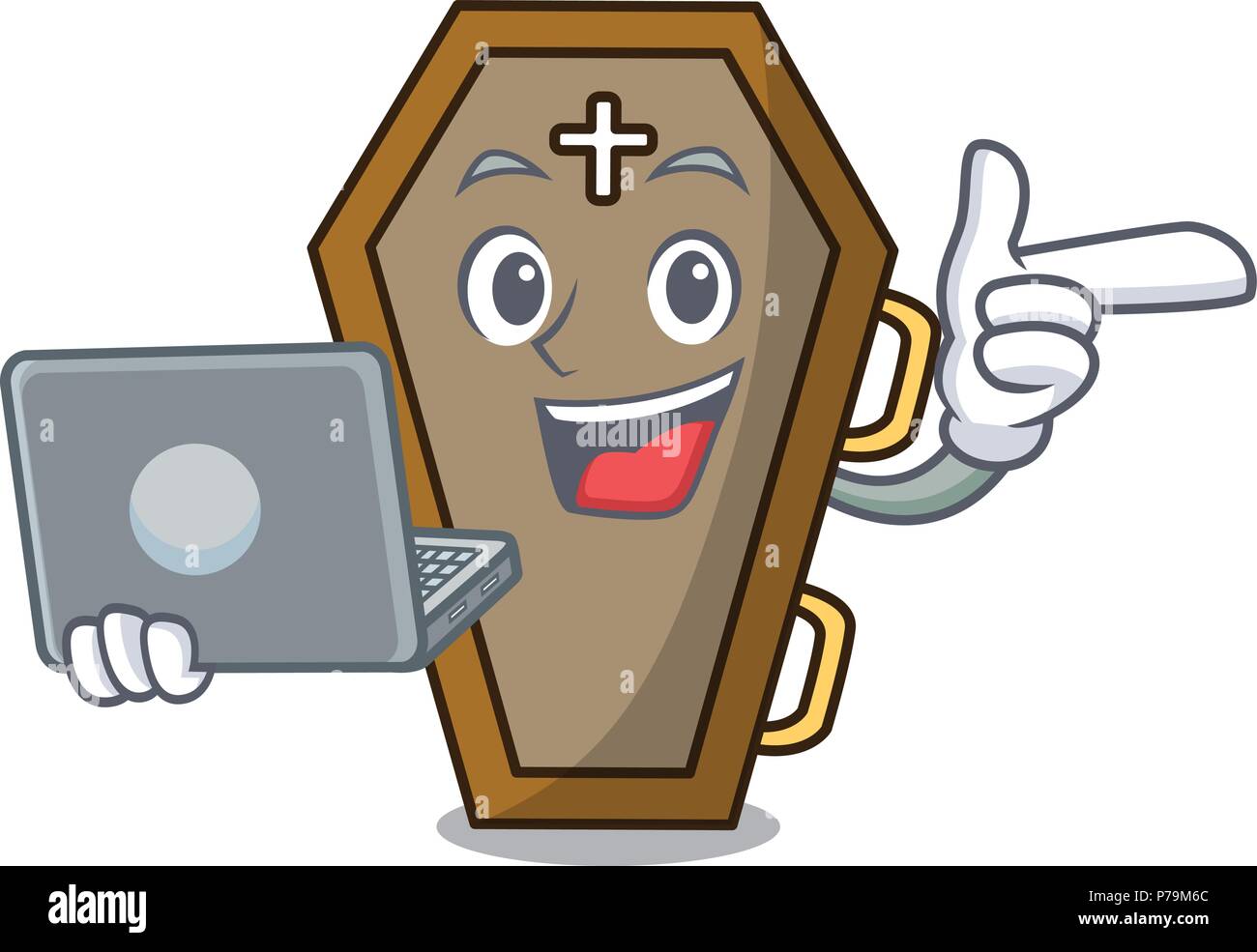 With laptop coffin character cartoon style Stock Vector Image & Art - Alamy