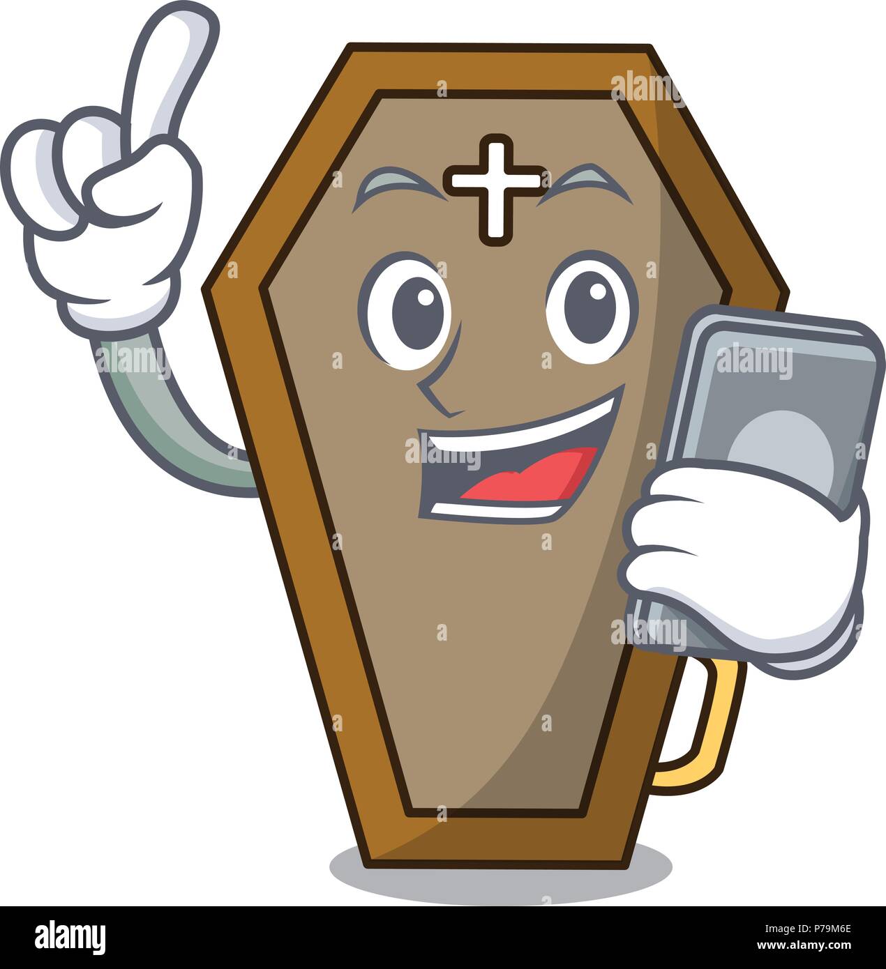 With phone coffin character cartoon style Stock Vector Image & Art - Alamy