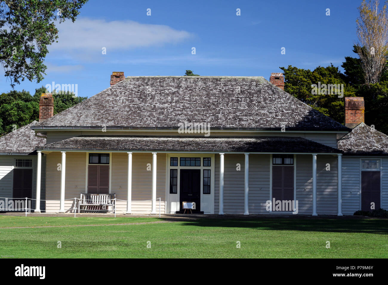 The Treaty House on the Waitangi Treaty Grounds, Waitangi, New Zealand ...
