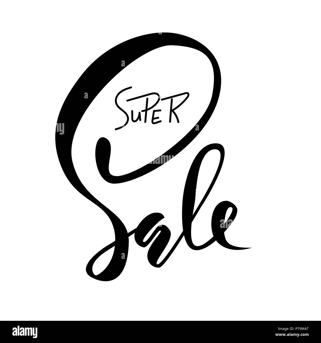 Super sale. Typography design template. Modern calligraphy. Vector ...
