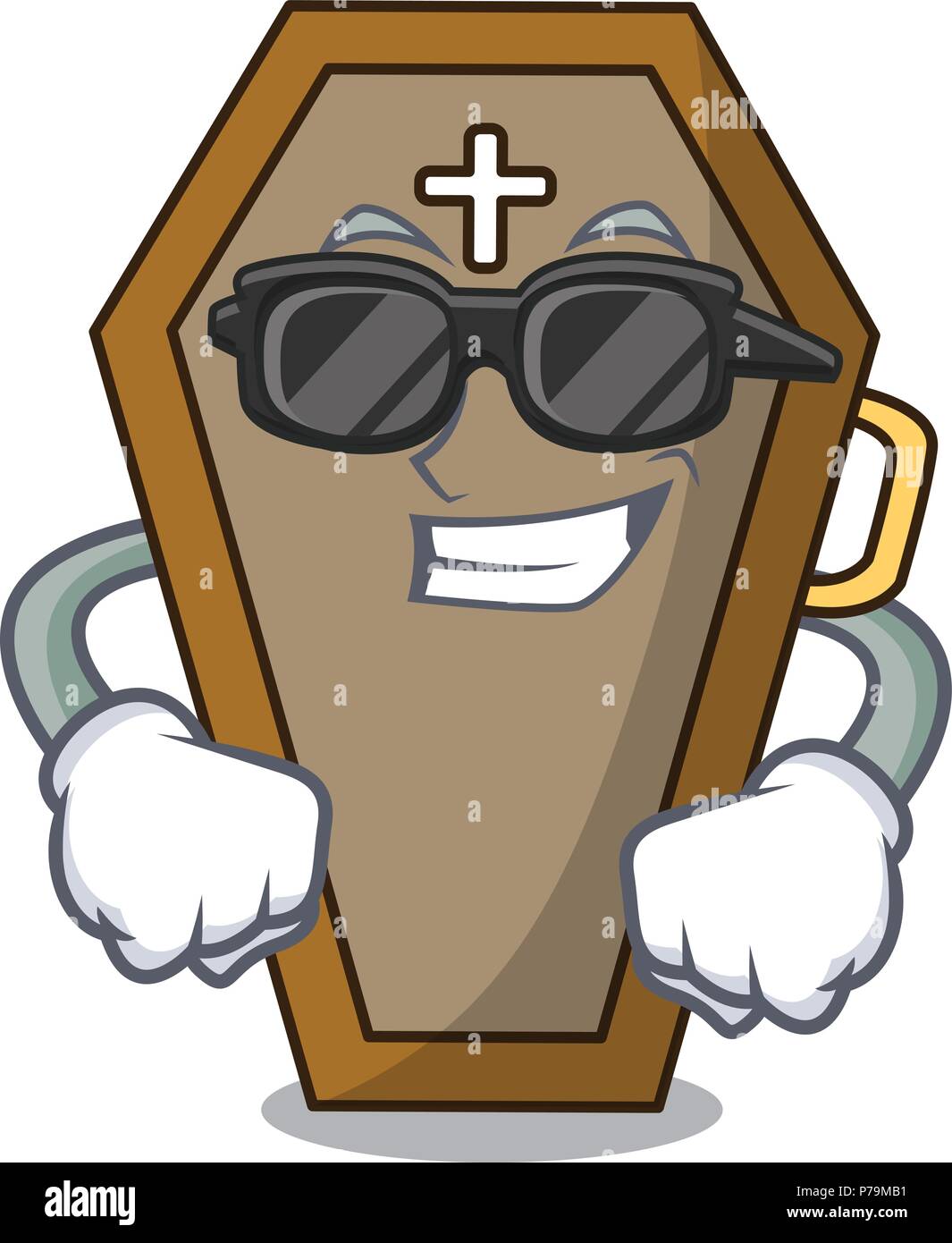 Super cool coffin character cartoon style Stock Vector Image & Art - Alamy