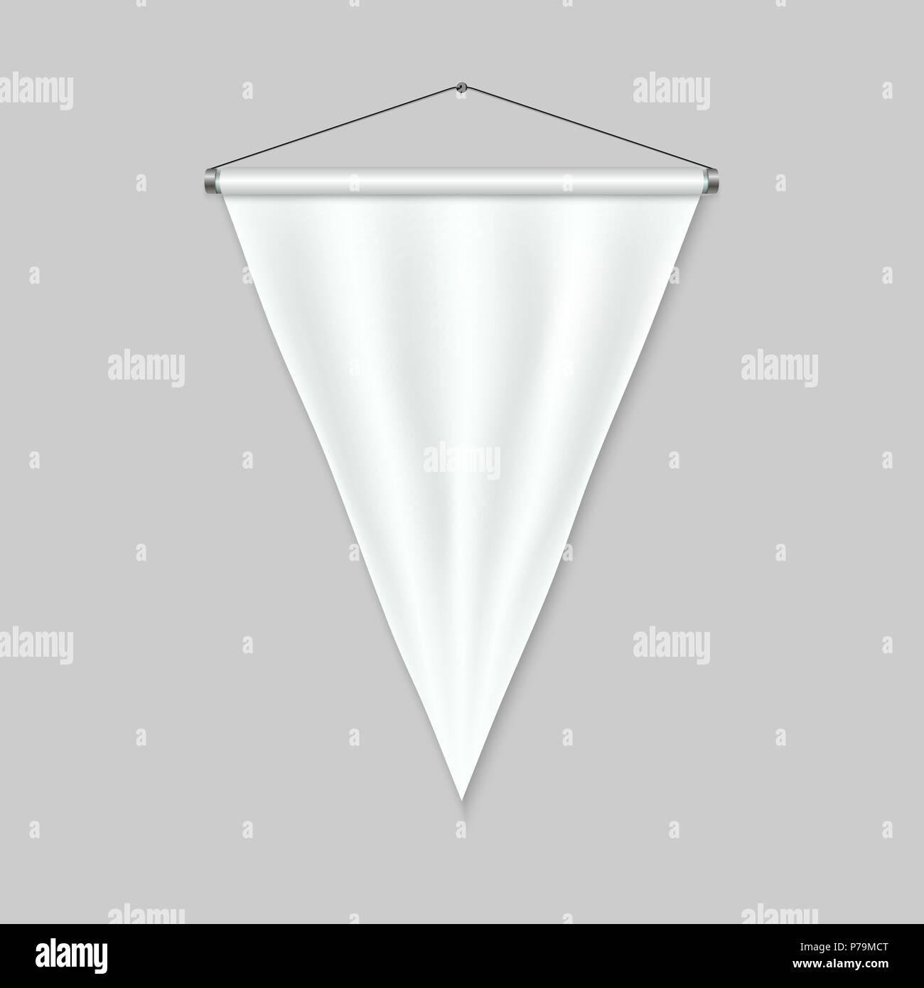 Realistic Pennant Template. Blank 3D Flag Stock Vector Image & Art - Alamy