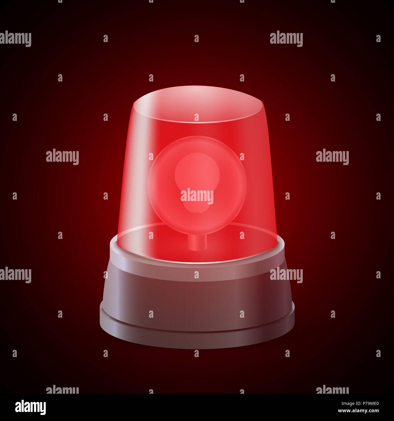 Realistic Red Flasher Light Siren . Alert sign Stock Vector Image & Art ...