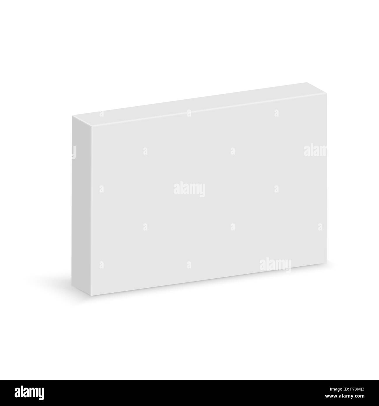 Realistic white blank box for design on white background. Vector ...