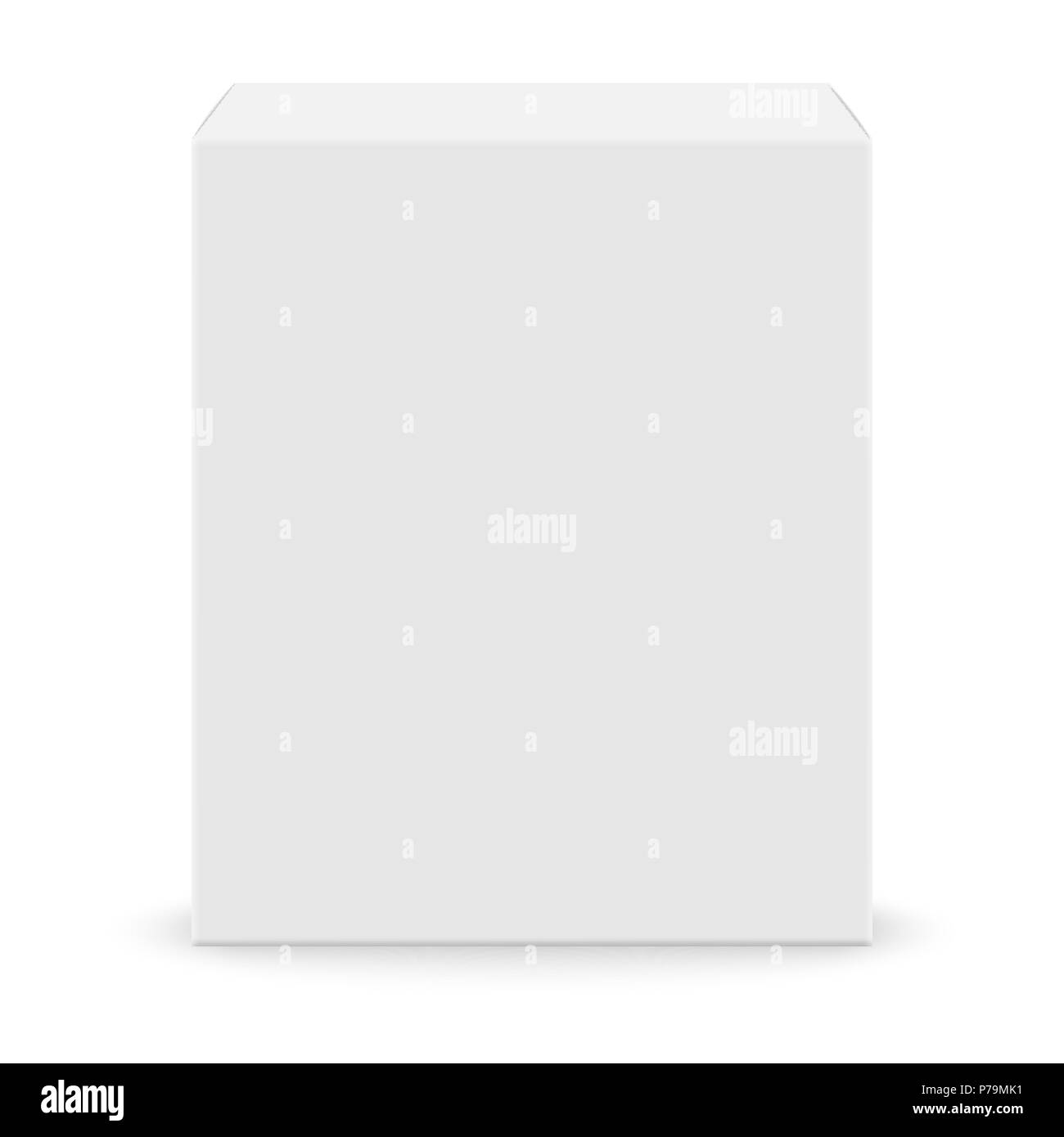 Realistic white blank box for design on white background. Vector ...