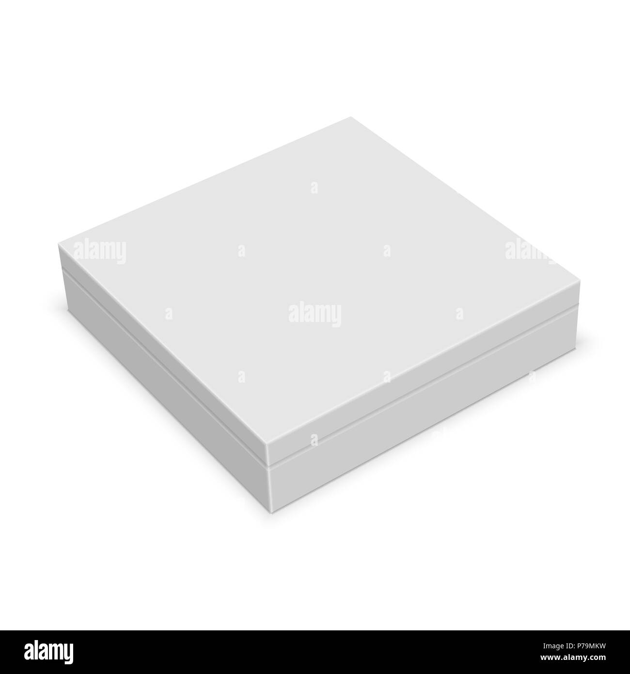 Realistic white blank box for design on white background. Vector ...