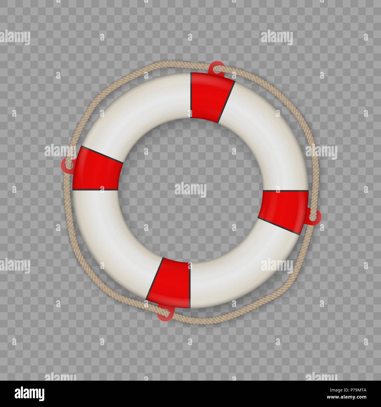 life buoy with rope isolated. Vector lifesaver Stock Vector Image & Art ...