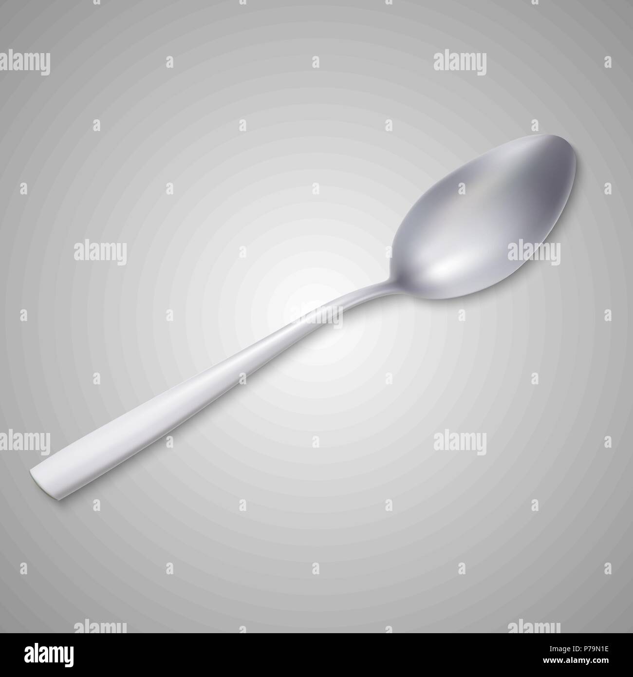 Vector illustration of realistic metal spoon Stock Vector Image & Art ...