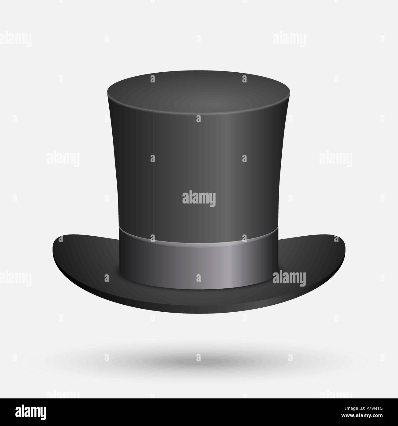 Black Top Hat vector illustration isolated on white background Stock ...