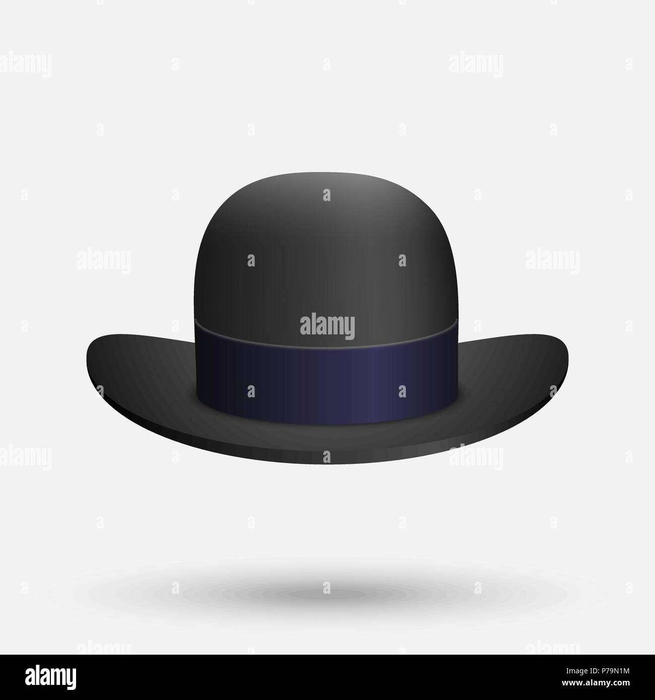 black bowler hat on a white background Stock Vector Image & Art - Alamy