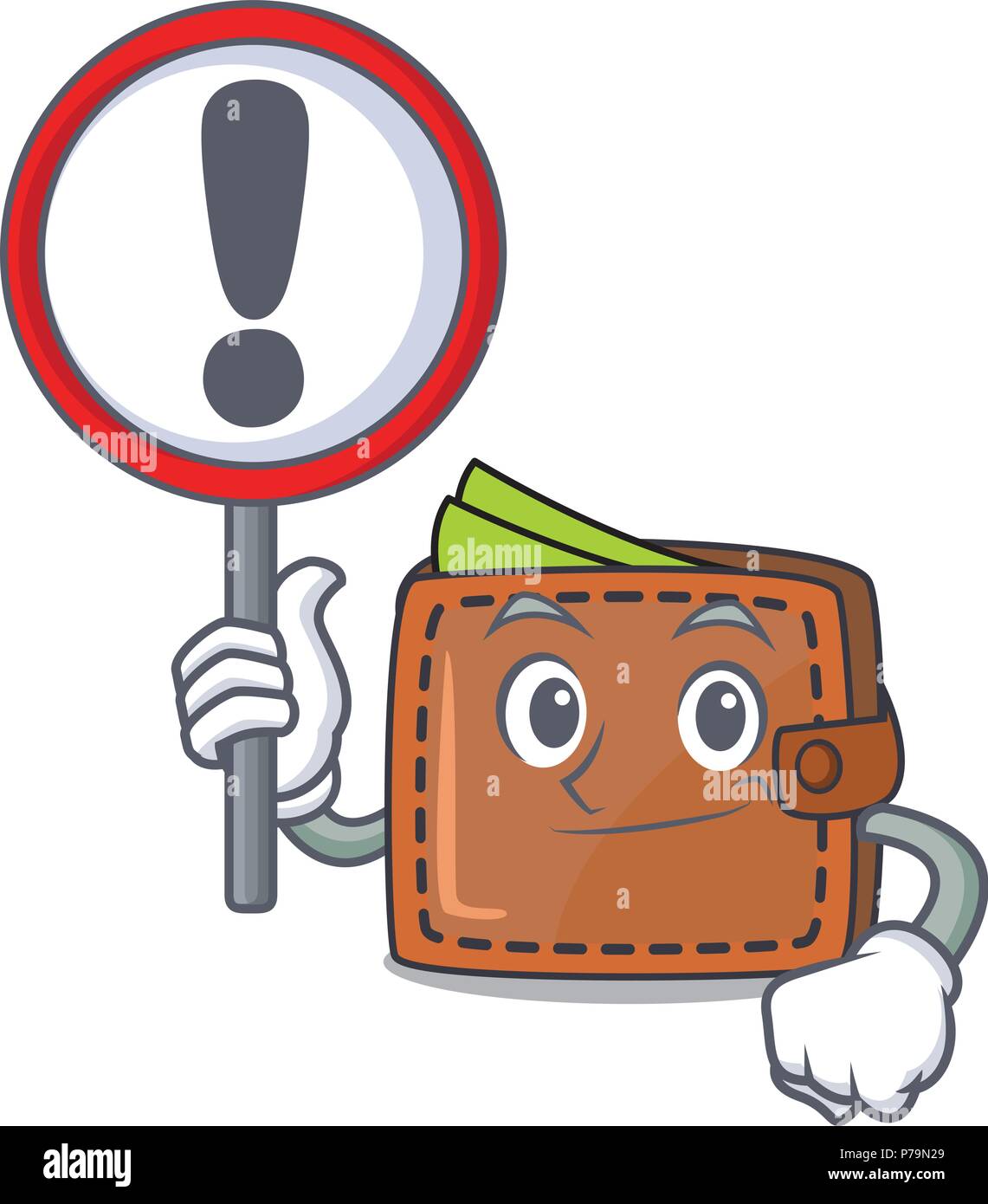 With sign wallet character cartoon style Stock Vector Image & Art - Alamy