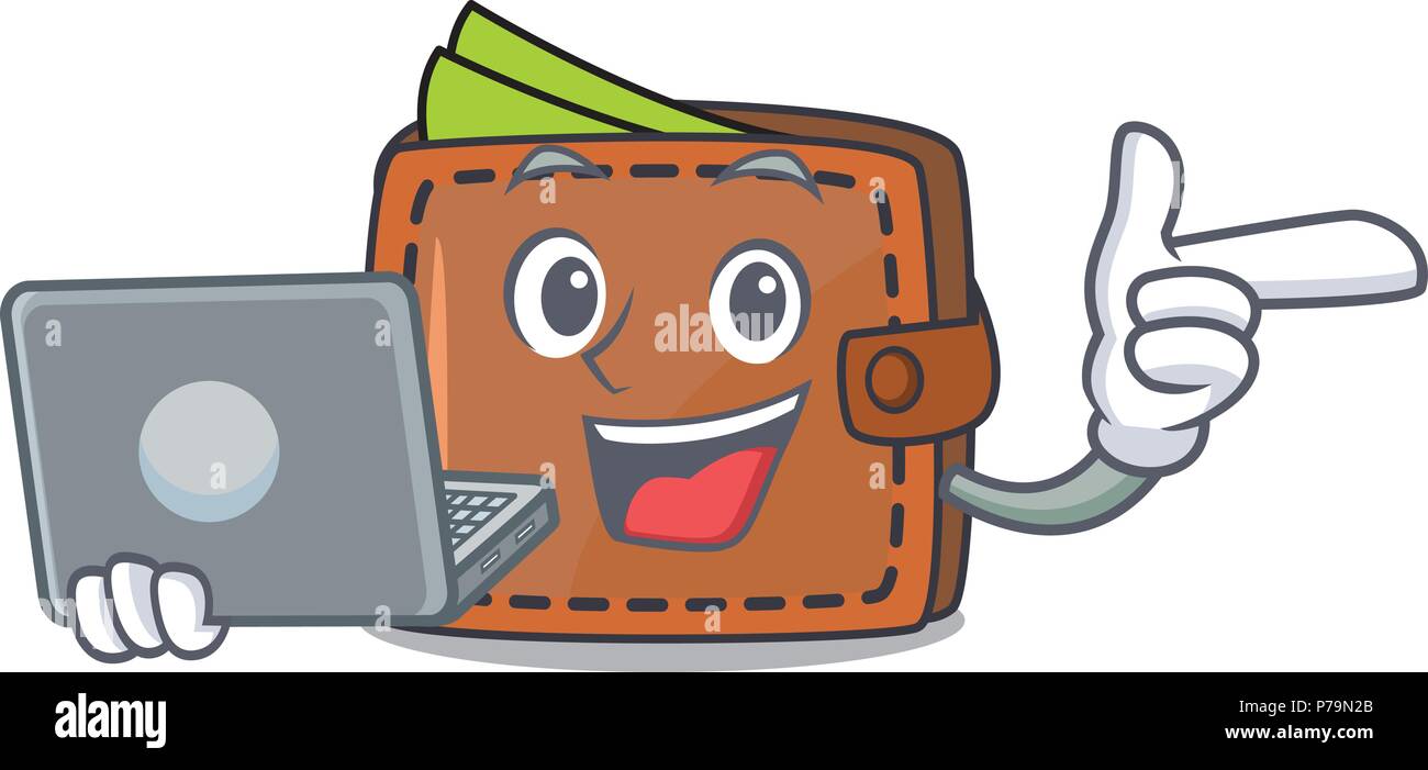 With laptop wallet character cartoon style Stock Vector Image & Art - Alamy