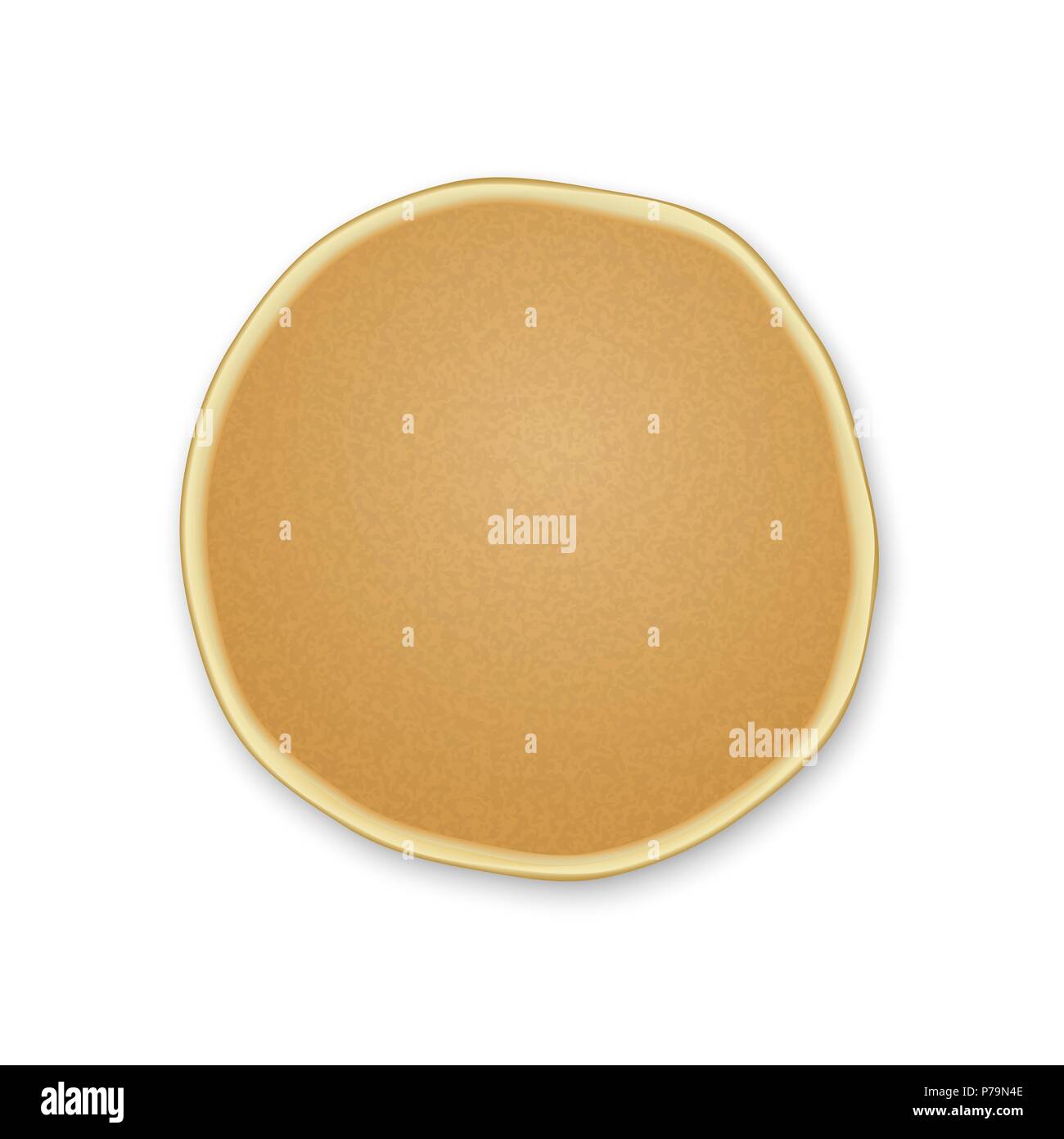 Realistic One plain pancakes on a white background.Top view Stock ...