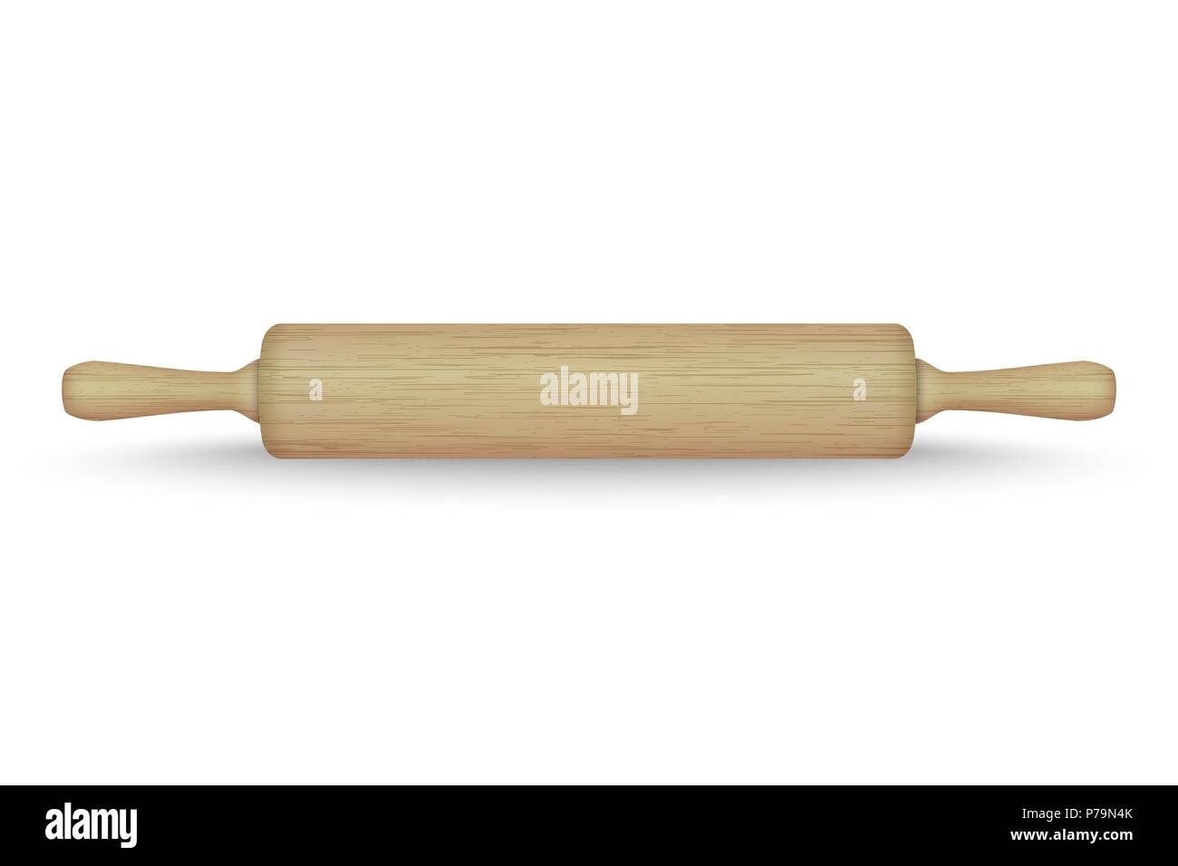 Realistic Wooden rolling pin isolated on white background Stock Vector ...