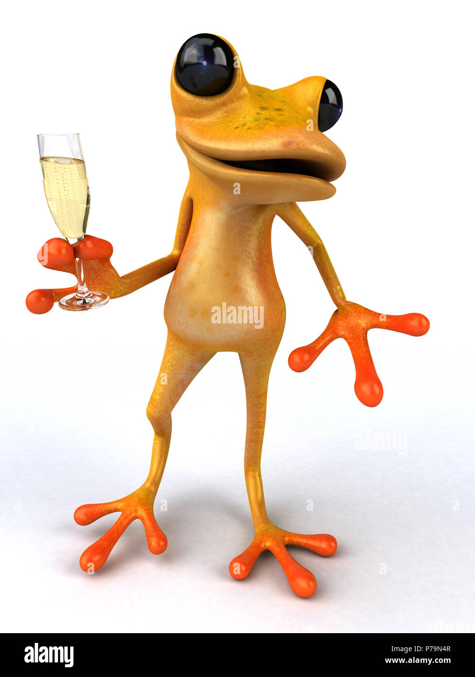 Fun frog - 3D Illustration Stock Photo - Alamy