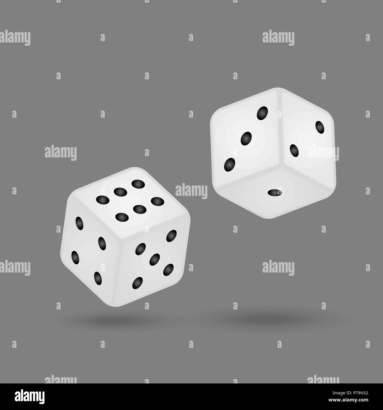 Rrealistic game dice isolated on white background Stock Vector Image ...