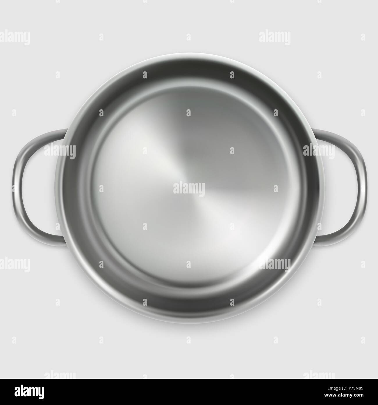 realistic empty pan in top view isolated on white background Stock ...