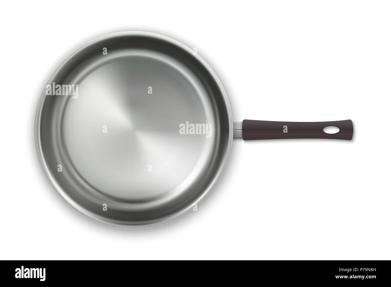 realistic empty pan in top view isolated on white background Stock ...