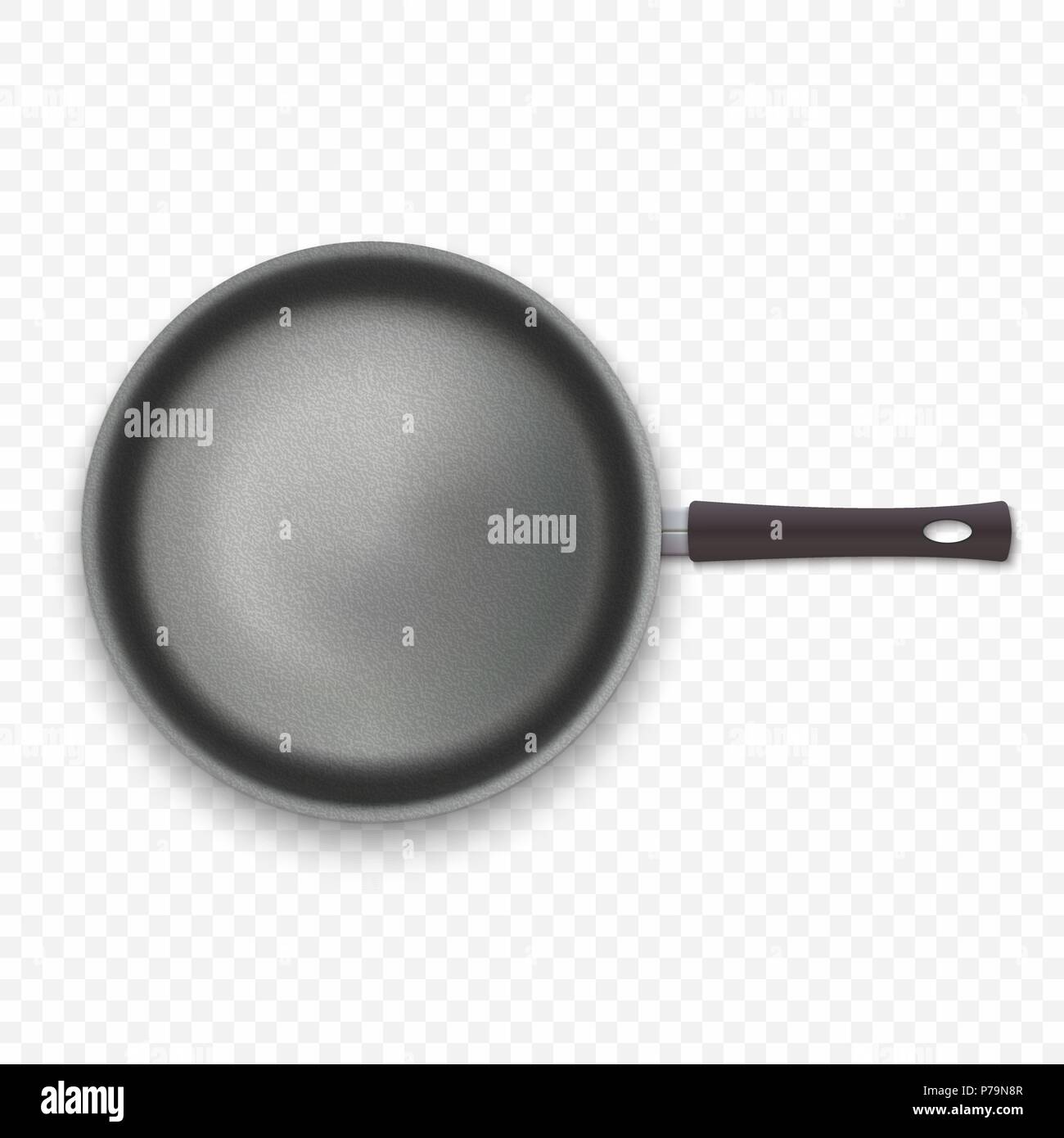 realistic empty pan in top view isolated on white background Stock ...