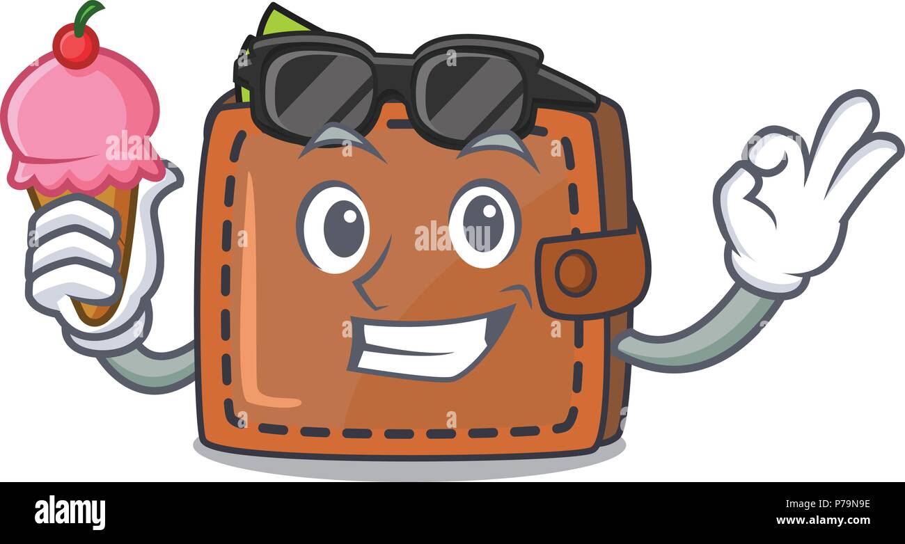 With ice cream wallet character cartoon style Stock Vector Image & Art ...