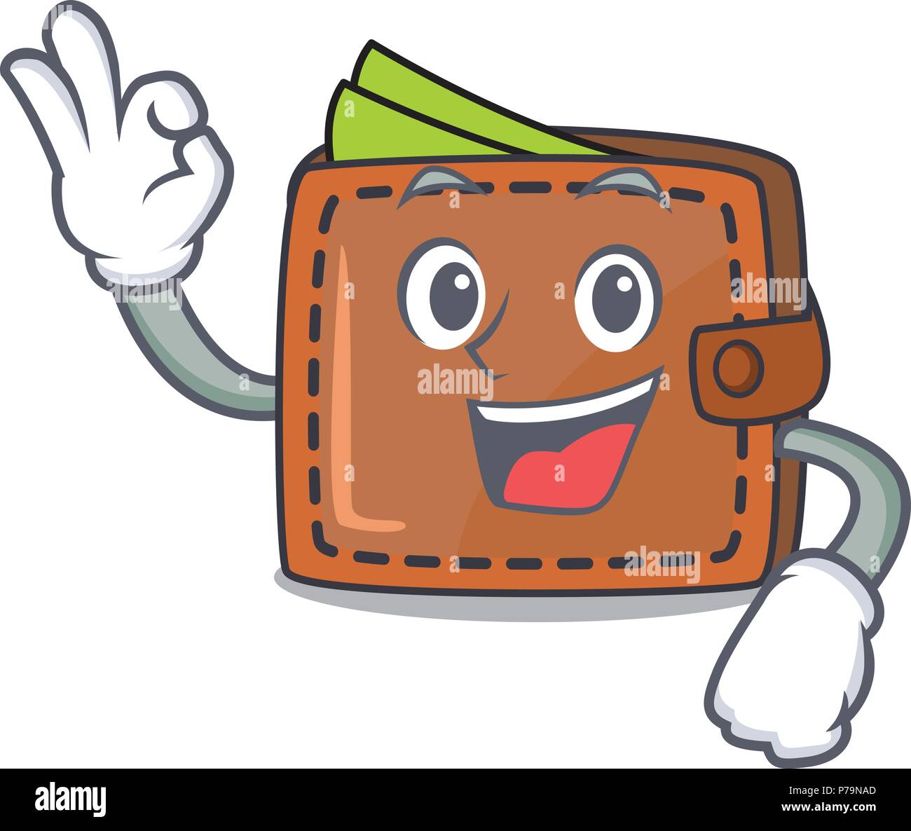 Okay wallet character cartoon style Stock Vector Image & Art - Alamy