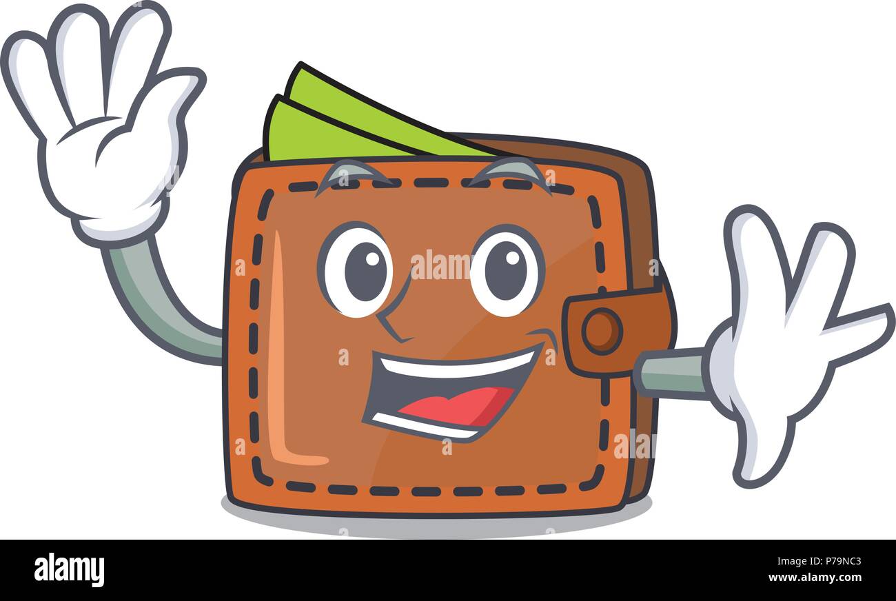 Waving wallet character cartoon style Stock Vector Image & Art - Alamy