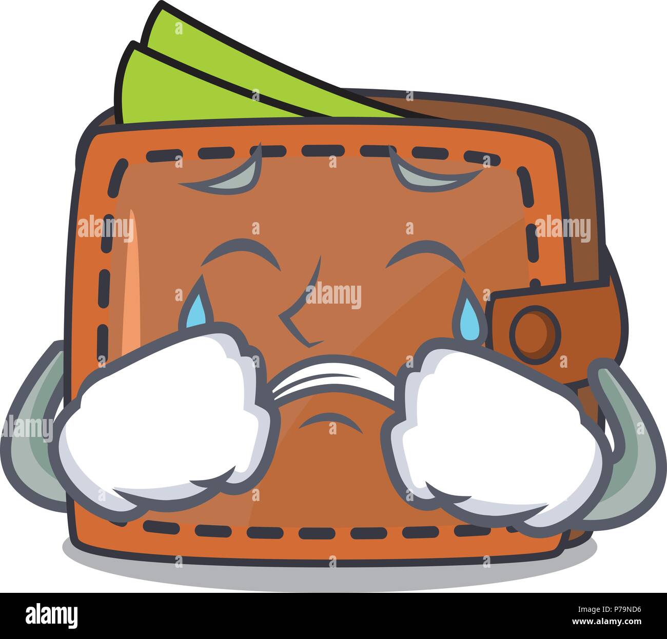 Crying wallet mascot cartoon style Stock Vector Image & Art - Alamy