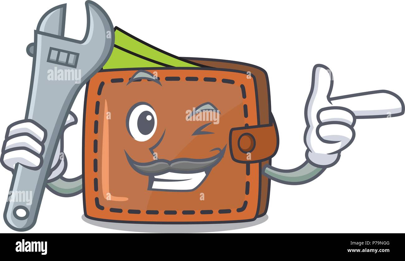Mechanic wallet mascot cartoon style Stock Vector Image & Art - Alamy