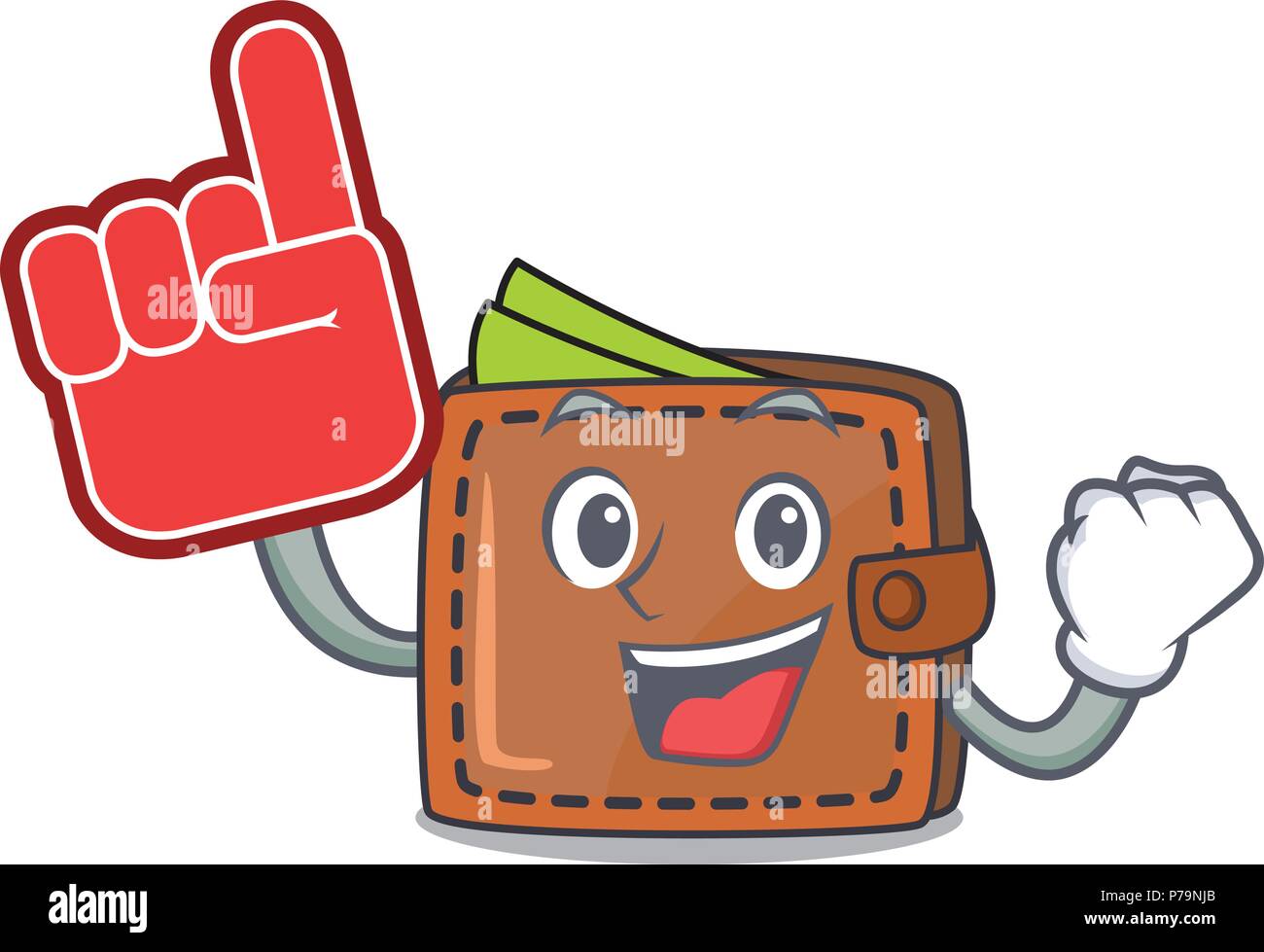 Foam finger wallet mascot cartoon style Stock Vector Image & Art - Alamy