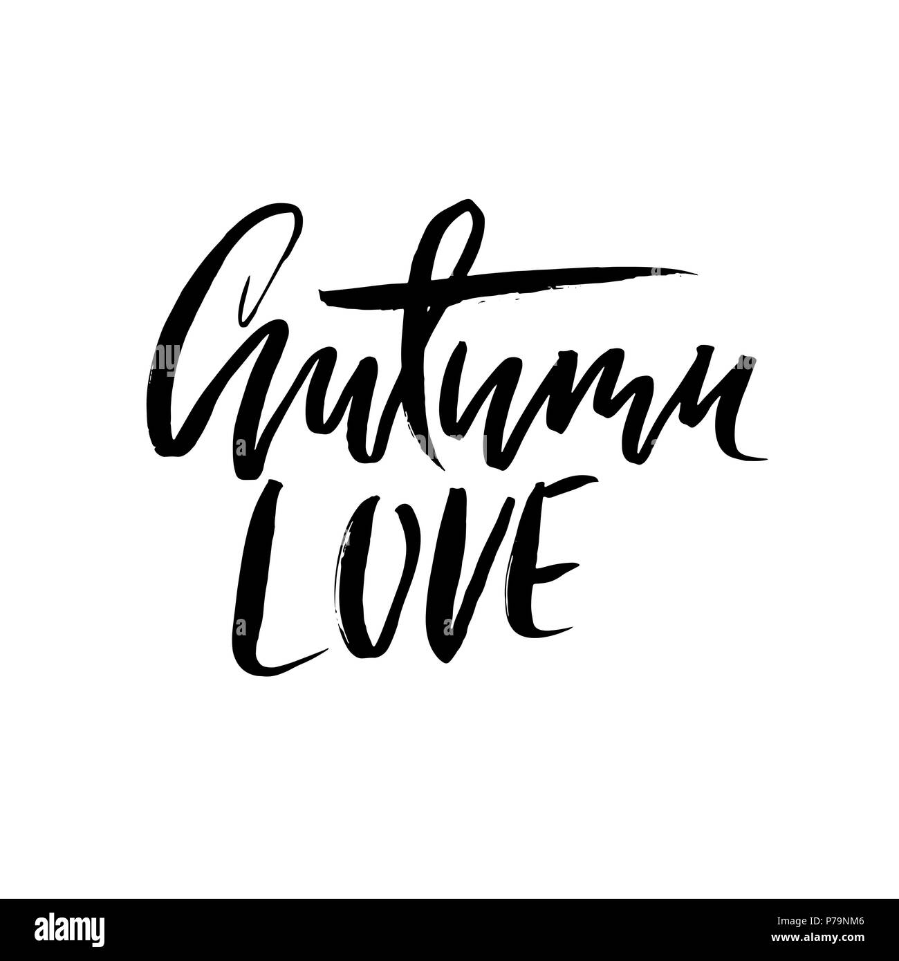 Handwritten calligraphy autumn quote. Modern brush lettering ...