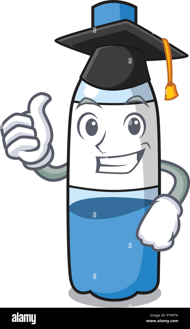 Graduation water bottle character cartoon Stock Vector Image & Art - Alamy