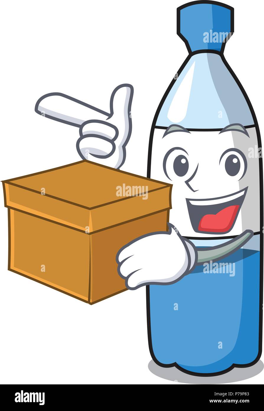 With box water bottle character cartoon Stock Vector Image & Art - Alamy