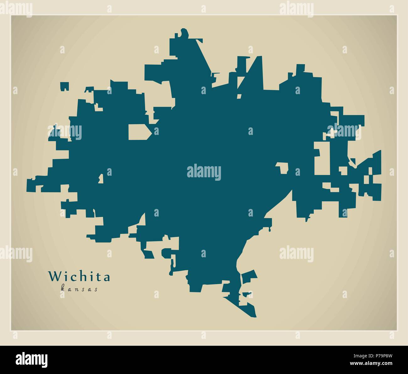 Mapa Imprimible De Wichita-ks Wichita Kansas Map Hi Res Stock