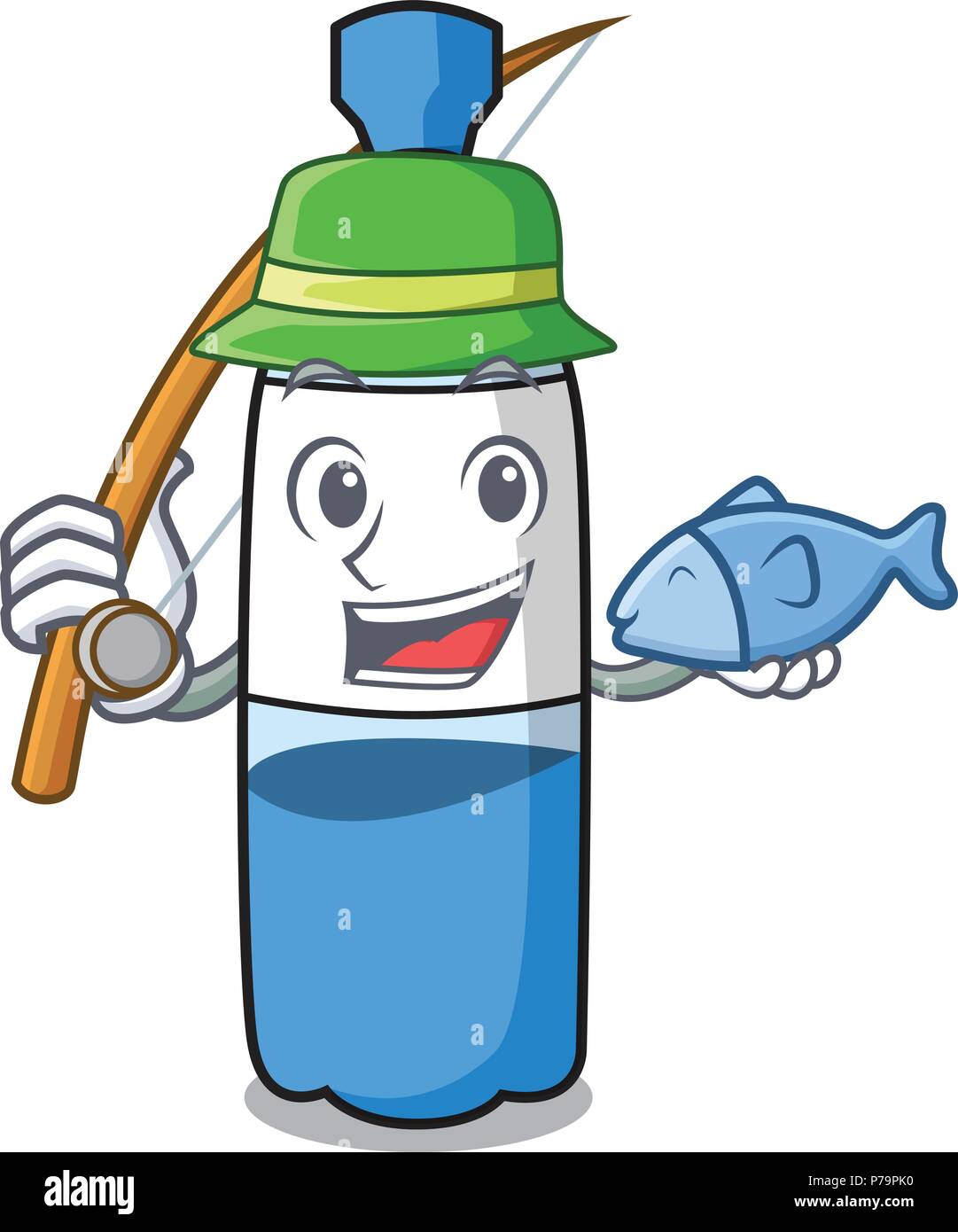 Fishing water bottle mascot cartoon Stock Vector Image & Art - Alamy
