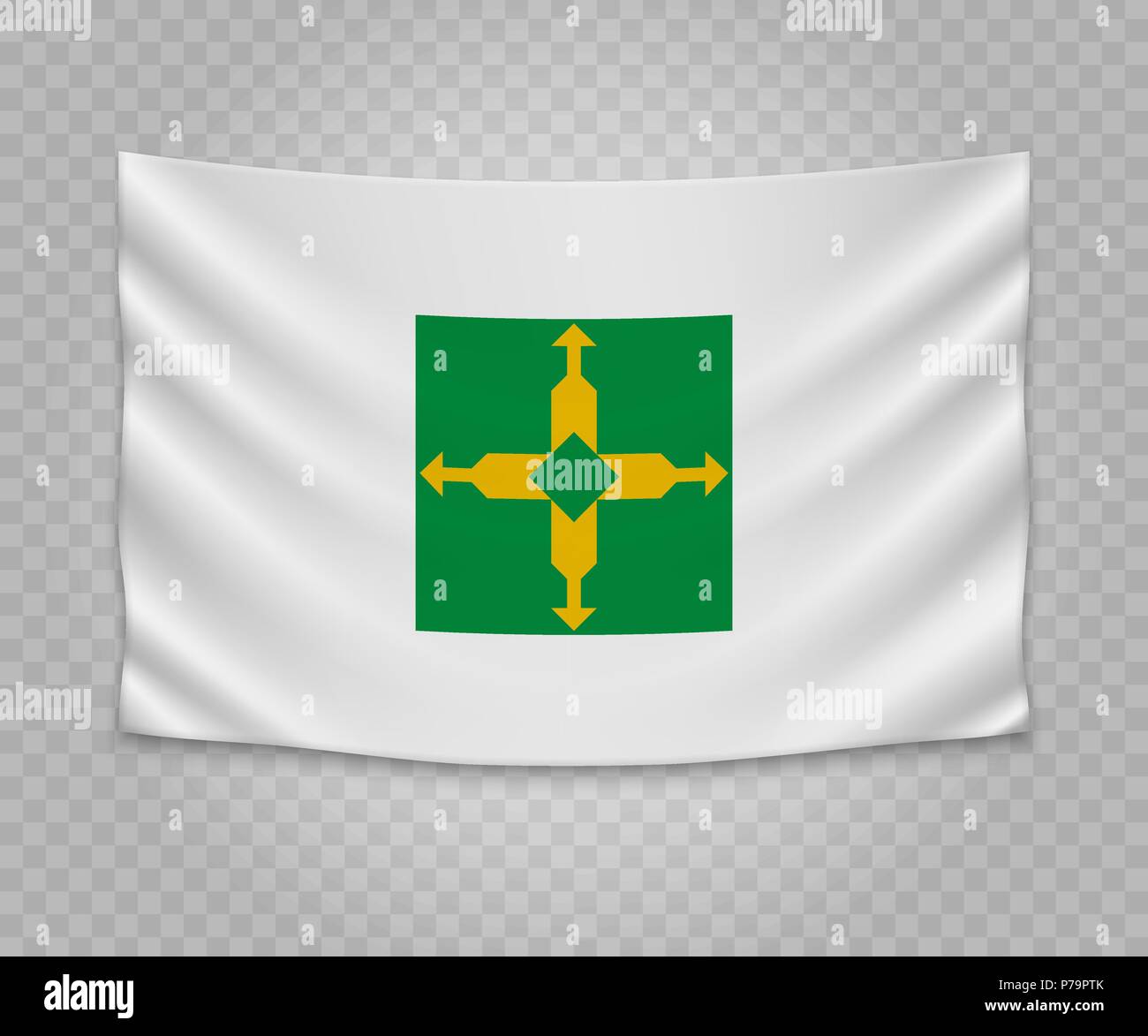 Realistic hanging flag of Distrito Federal. State of Brazil. Empty ...