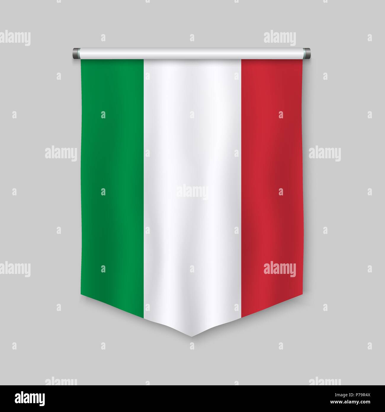 3d realistic pennant with flag of Italy Stock Vector Image & Art - Alamy