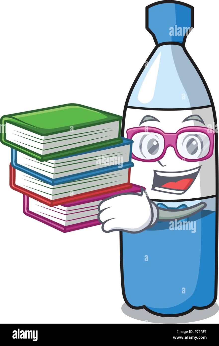 Student with book water bottle mascot cartoon Stock Vector Image & Art ...