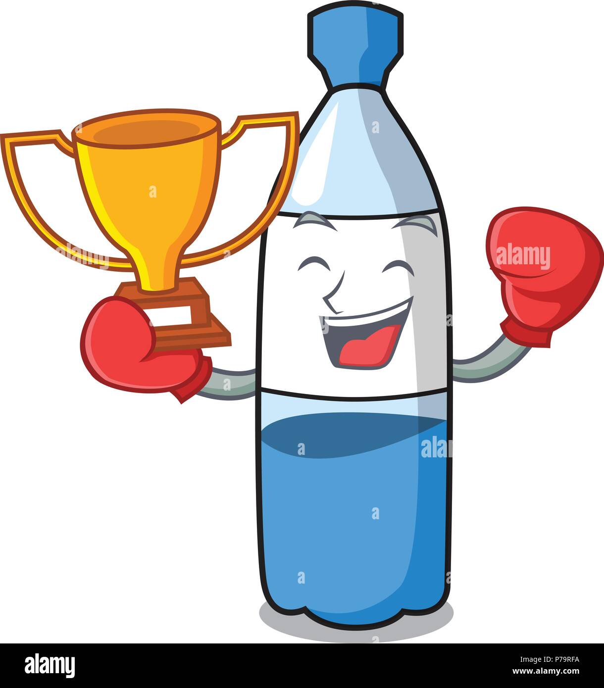 Boxing winner water bottle mascot cartoon Stock Vector Image & Art - Alamy