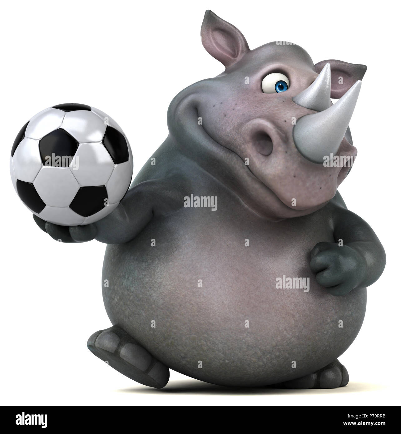 Fun rhinoceros - 3D Illustration Stock Photo - Alamy