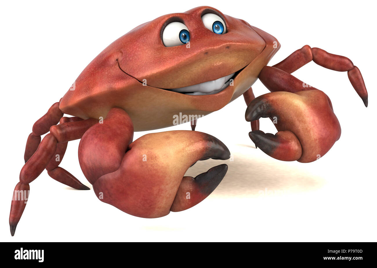 Fun crab - 3D Illustration Stock Photo - Alamy