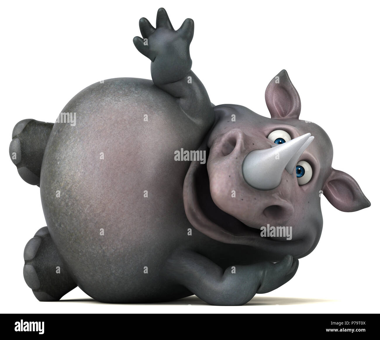 Fun rhinoceros - 3D Illustration Stock Photo - Alamy
