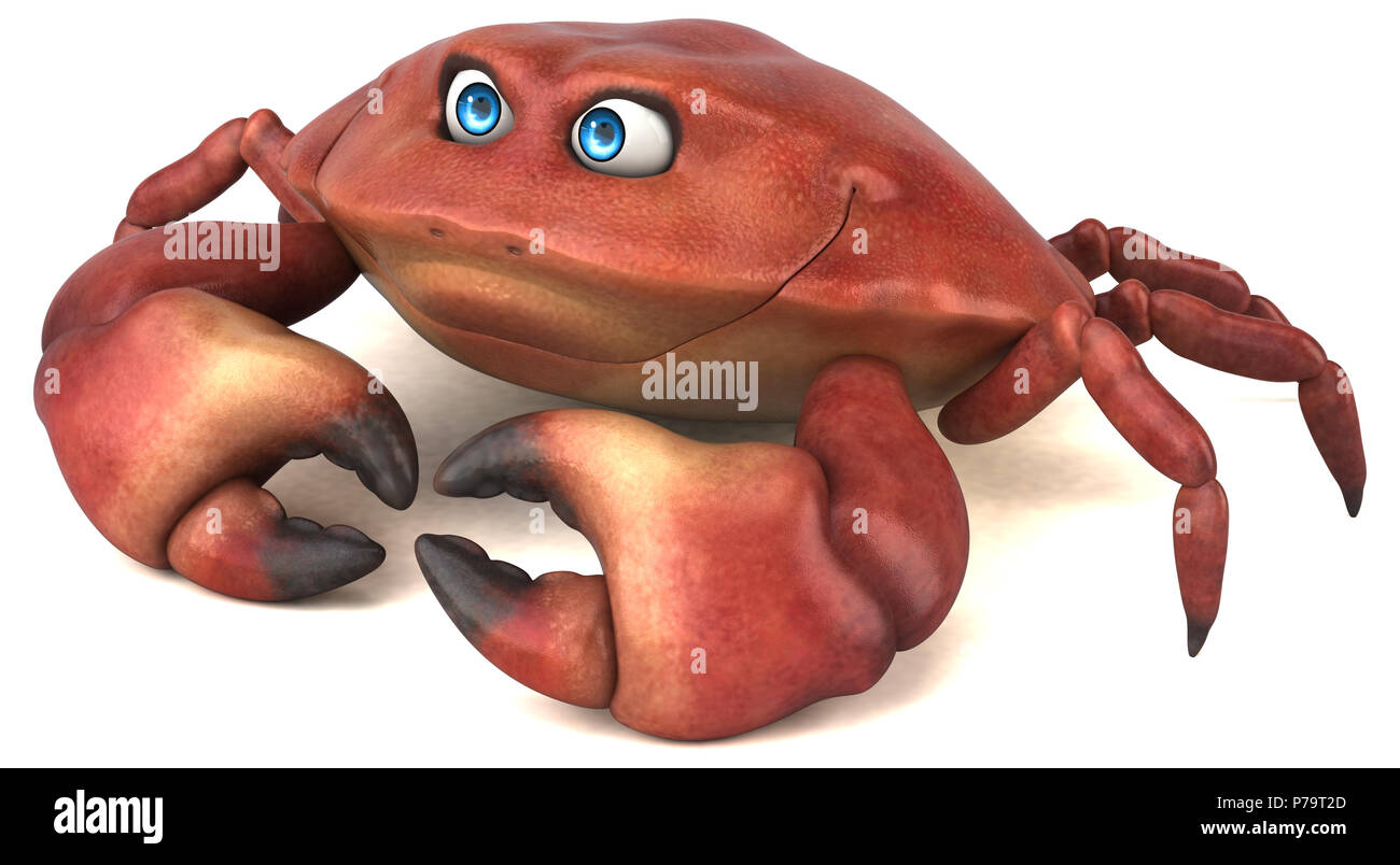 Fun crab - 3D Illustration Stock Photo - Alamy