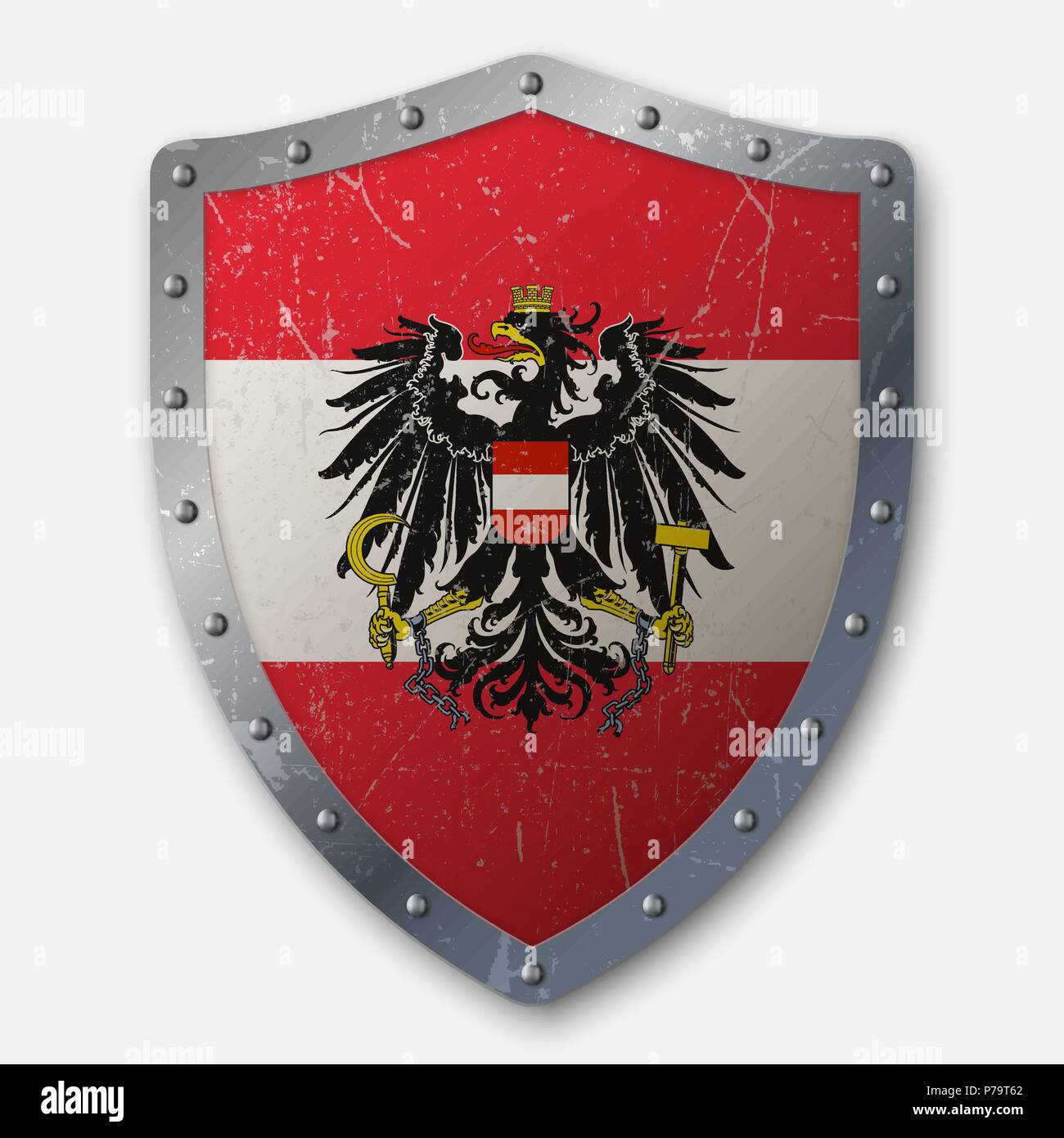 Old Shield with Flag of Austria. vector illustration Stock Vector Image & Art - Alamy
