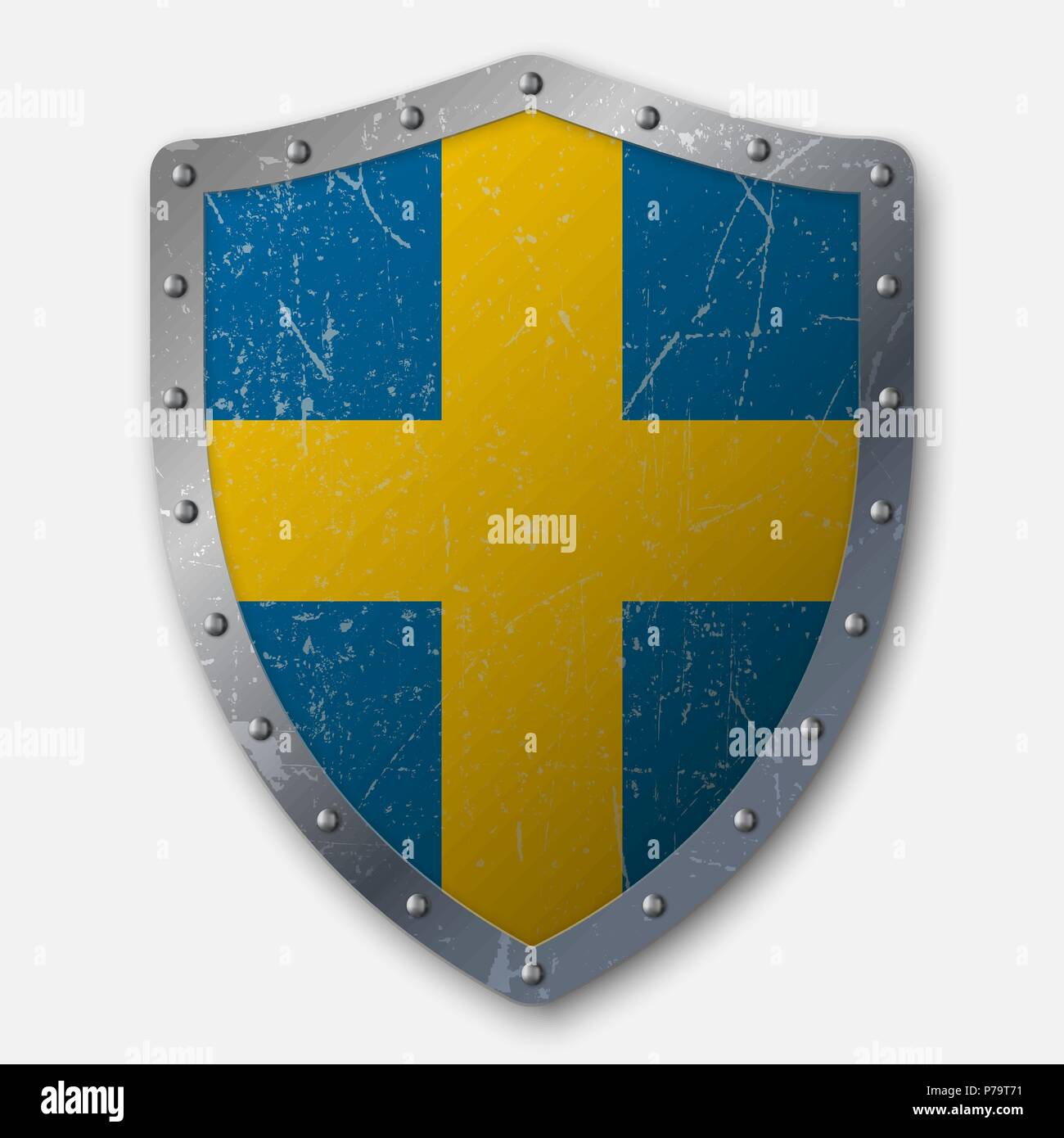 Old Shield with Flag of Sweden. vector illustration Stock Vector Image ...