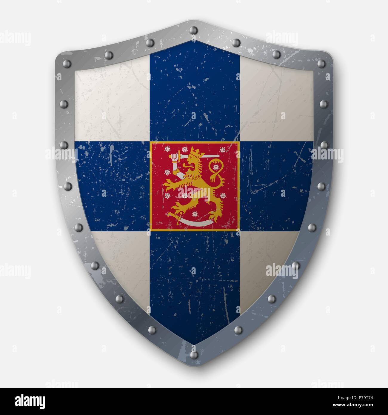 Old Shield with Flag of Finland. vector illustration Stock Vector Image ...