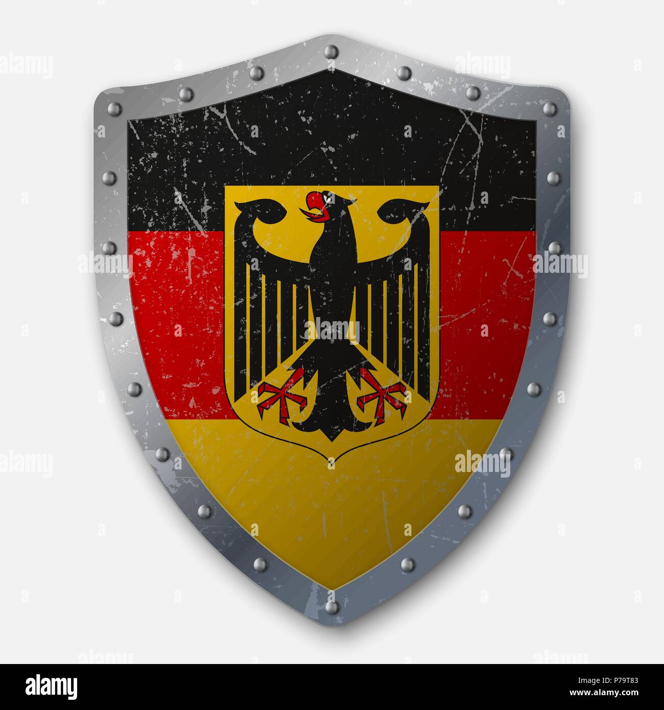 Old Shield with Flag of Germany. vector illustration Stock Vector Image ...